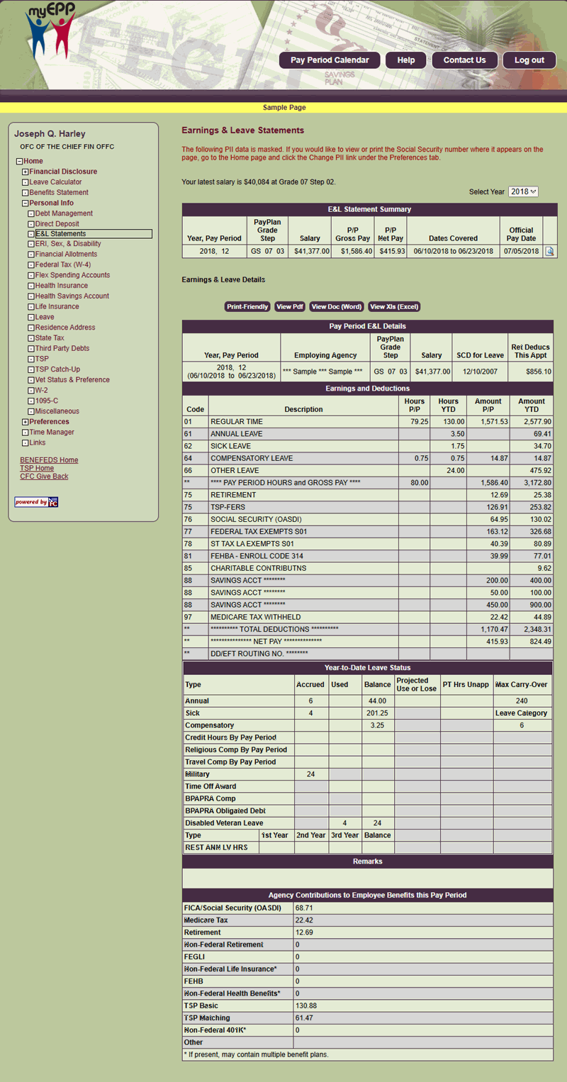 Earnings and Leave Statements