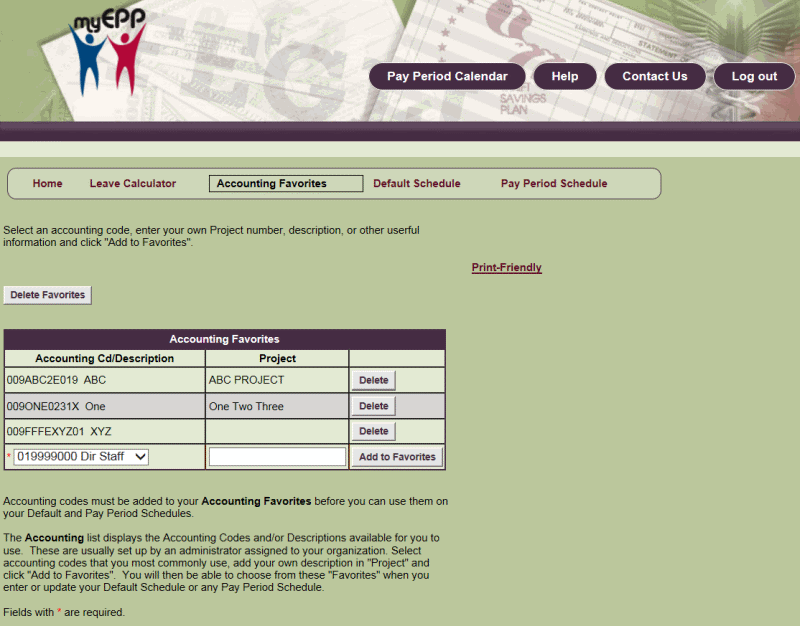 Accounting Favorites